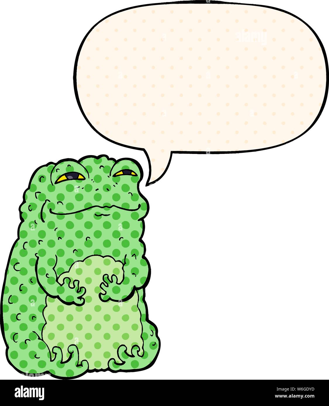 cartoon smug toad with speech bubble in comic book style Stock Vector ...