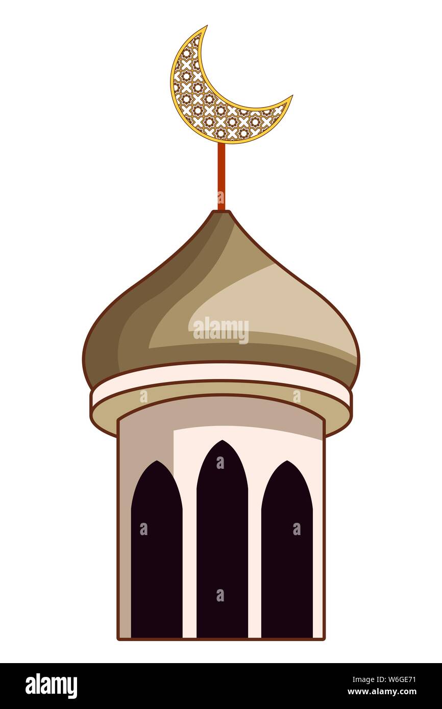 Eid mubarak tower with quarter moon Stock Vector Image & Art - Alamy