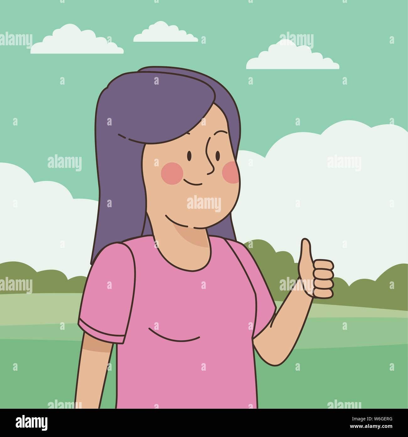 Teenager woman smiling face cartoon Stock Vector Image & Art - Alamy