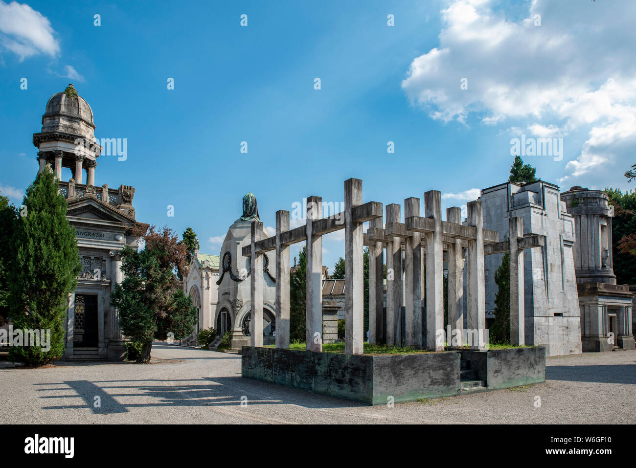 Milan, Italy; July 2019: This is one of unusual crypts on the ...