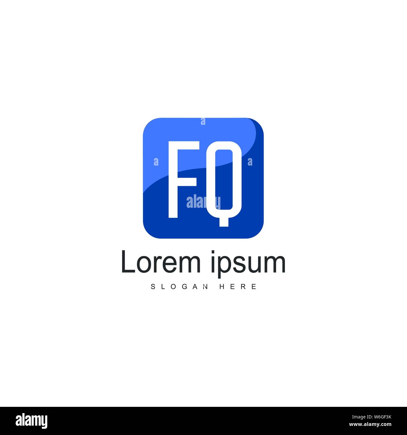 Initial FQ logo template with modern frame. Minimalist FQ letter logo ...