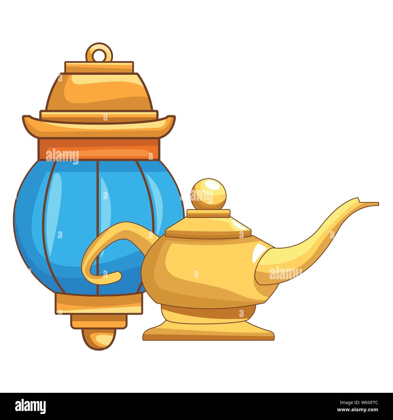Magic lamp and paper light cartoon Stock Vector Image & Art - Alamy