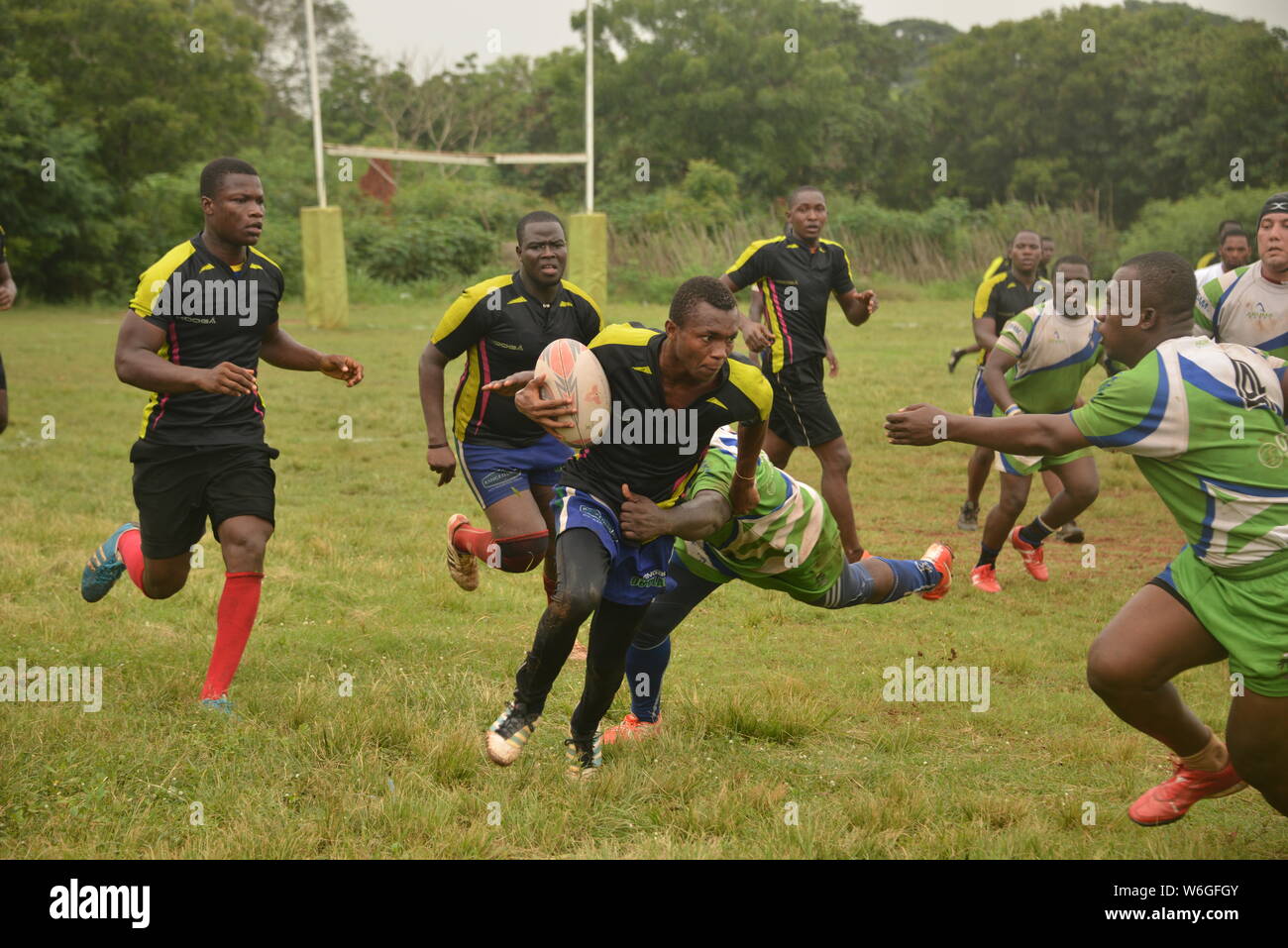 Friendly rugby game in Ghana Africa Stock Photo - Alamy