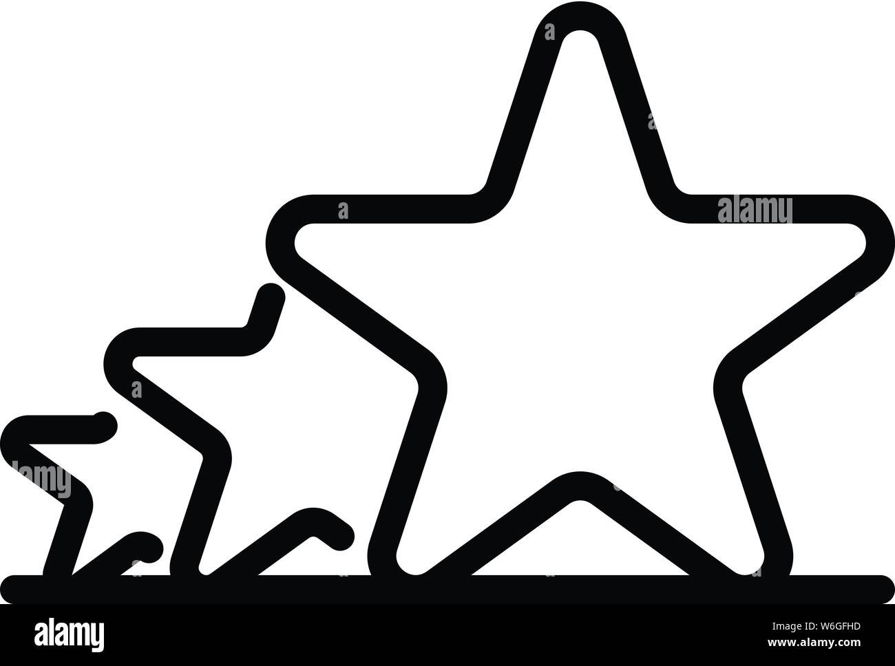 Three stars in a row icon, outline style Stock Vector Image & Art - Alamy