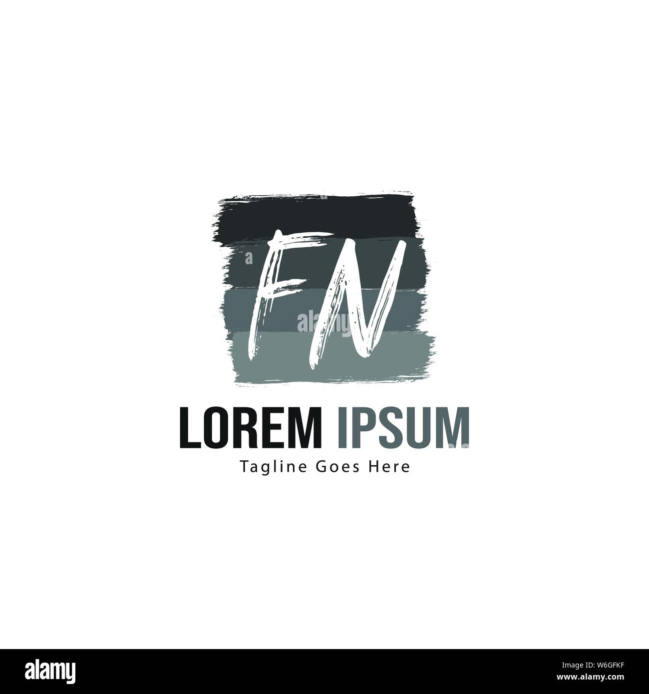 Initial FN logo template with modern frame. Minimalist FN letter logo ...