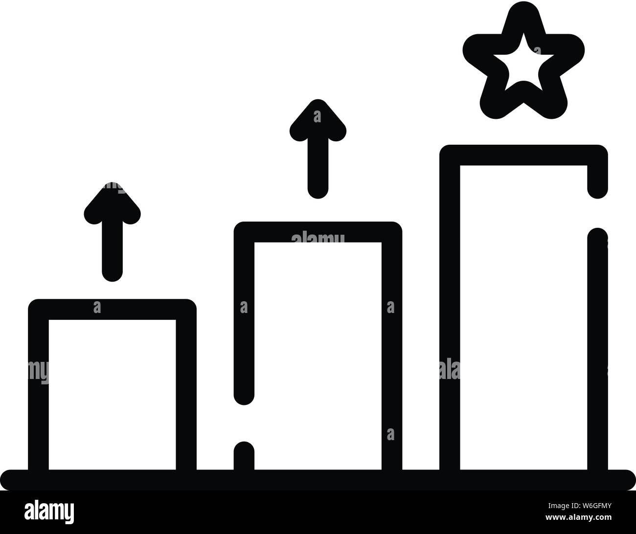 Rising rating chart icon, outline style Stock Vector Image & Art - Alamy