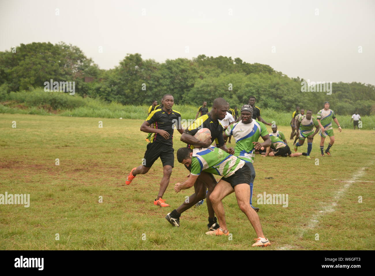 Friendly rugby game in Ghana Africa Stock Photo - Alamy