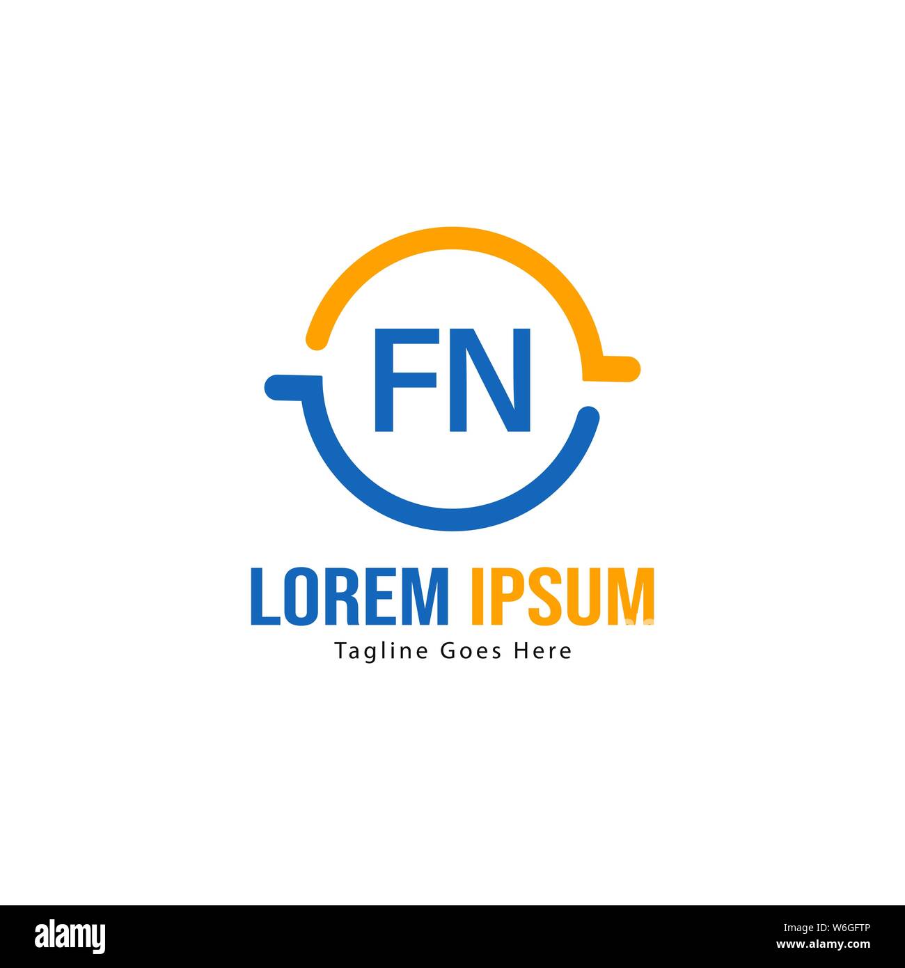 Initial FN logo template with modern frame. Minimalist FN letter logo ...