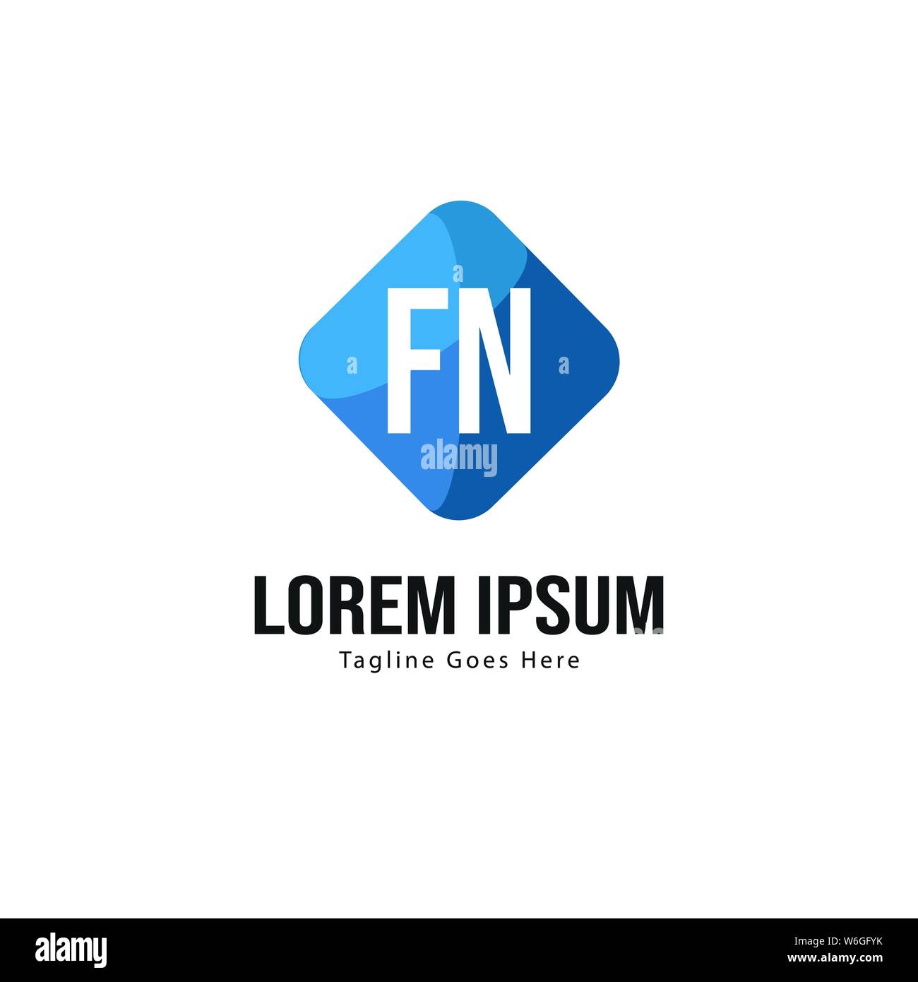 Initial FN logo template with modern frame. Minimalist FN letter logo ...