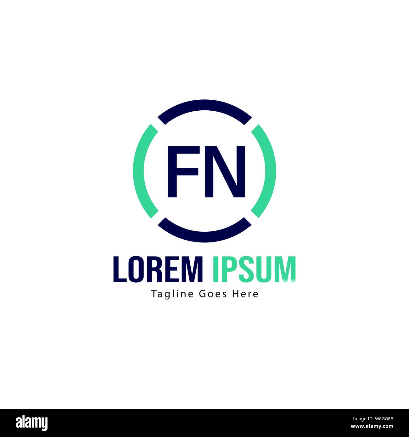 Initial FN logo template with modern frame. Minimalist FN letter logo ...