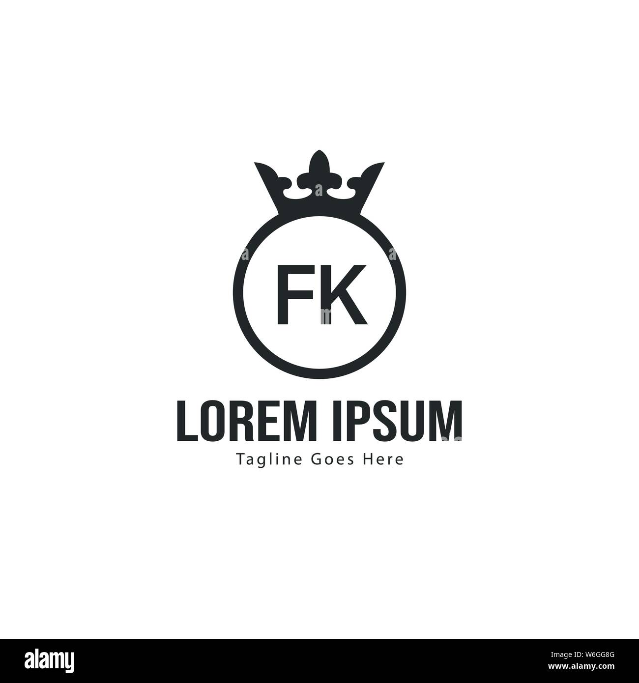Initial FK logo template with modern frame. Minimalist FK letter logo ...