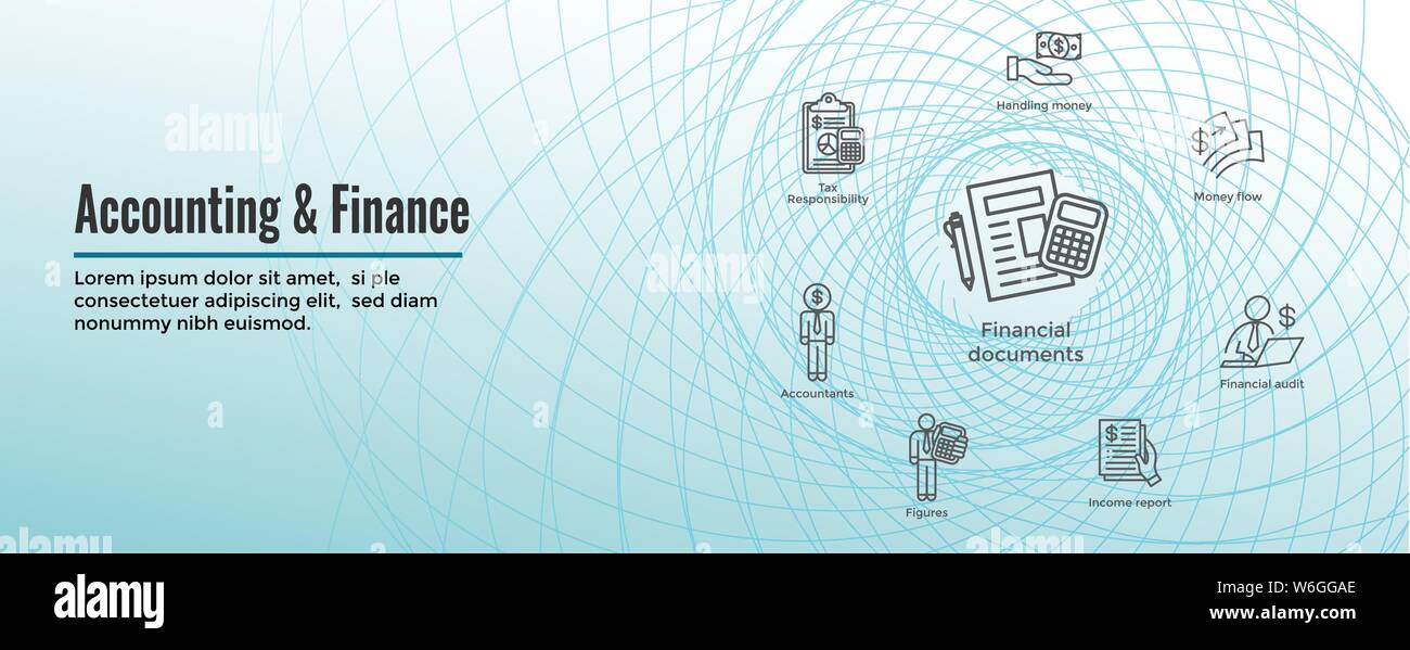 Accountant / Accounting Icon Set and Web Header Banner Stock Vector ...