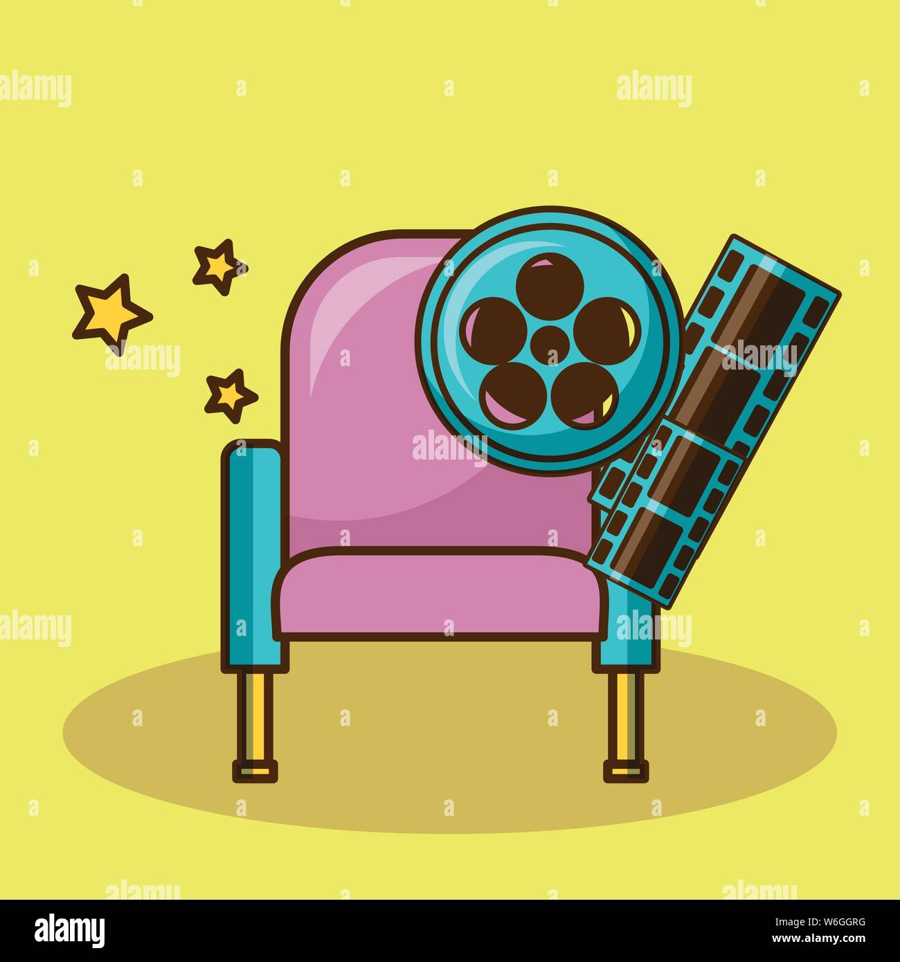 Cinema icon set over yellow background design Stock Vector Image & Art ...