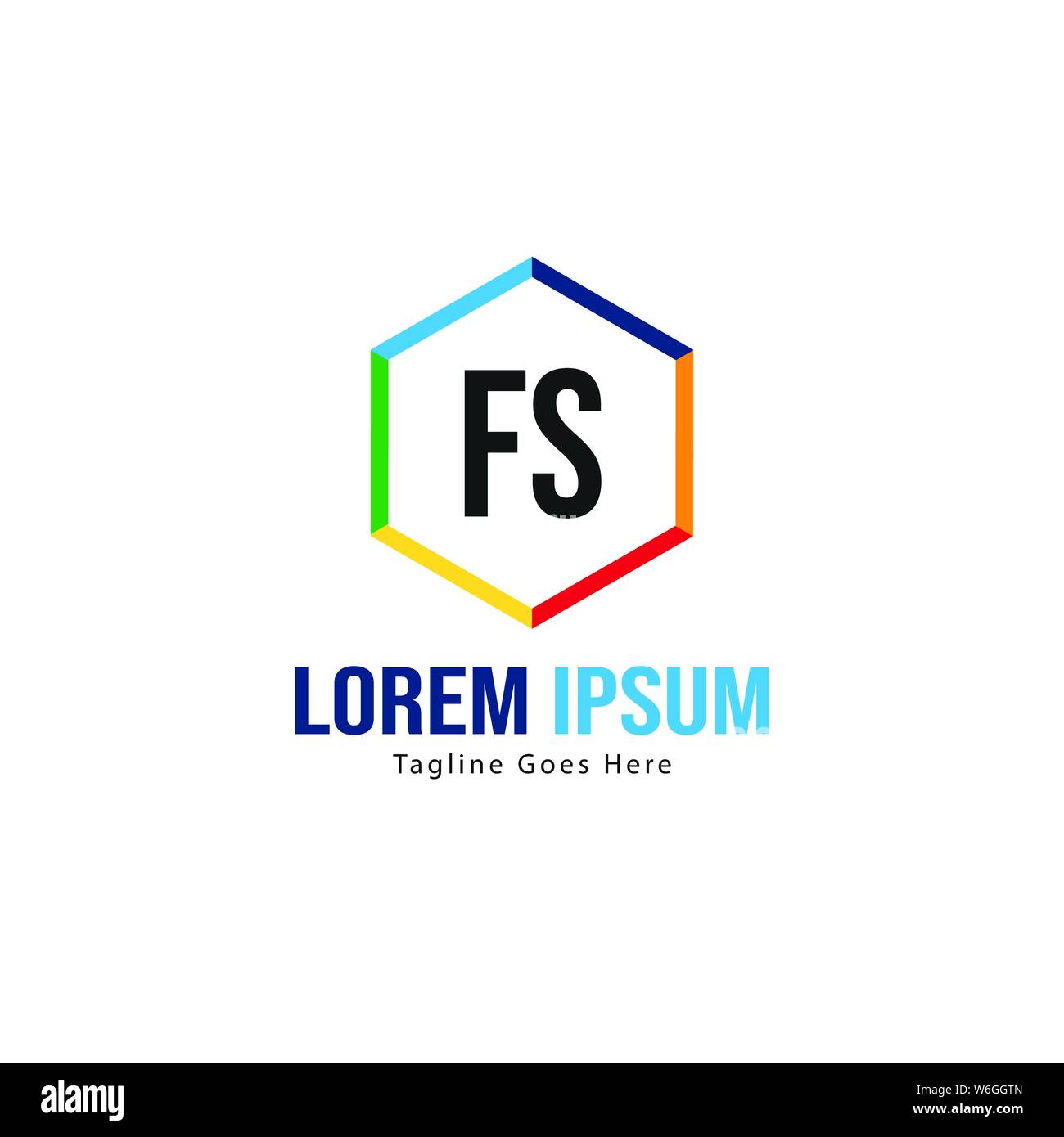 Initial FS logo template with modern frame. Minimalist FS letter logo ...