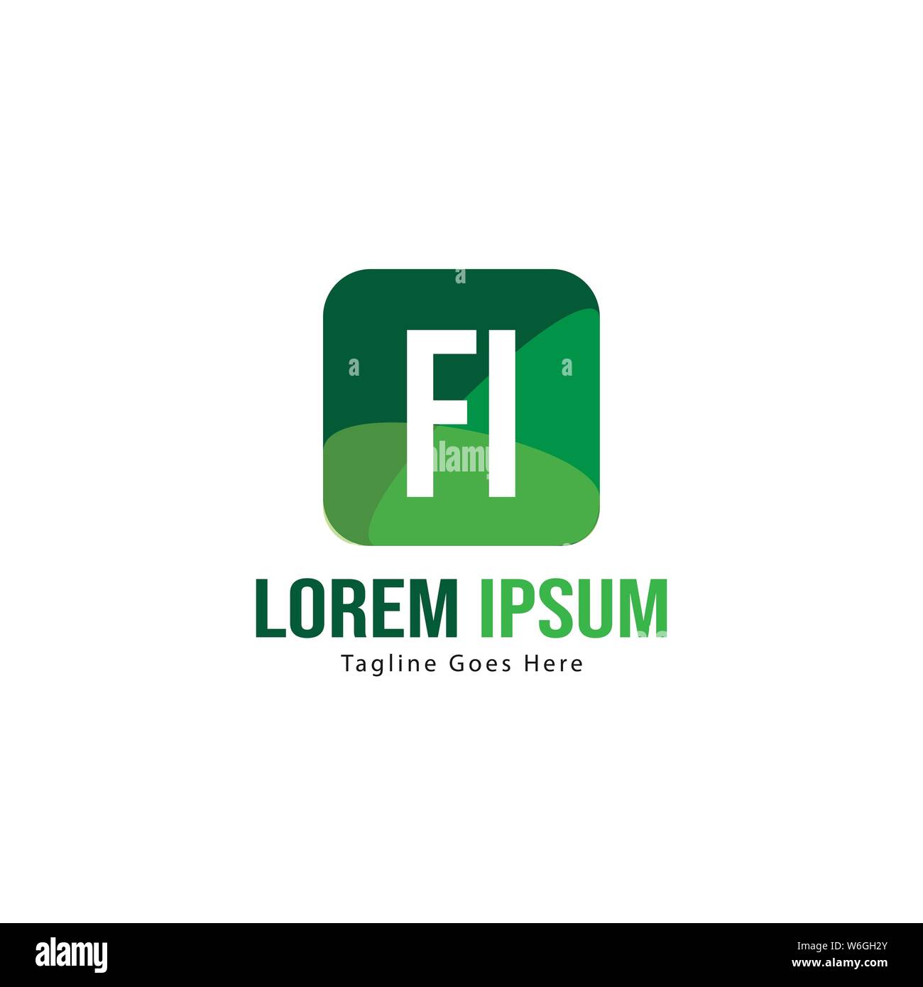 Initial FI logo template with modern frame. Minimalist FI letter logo ...