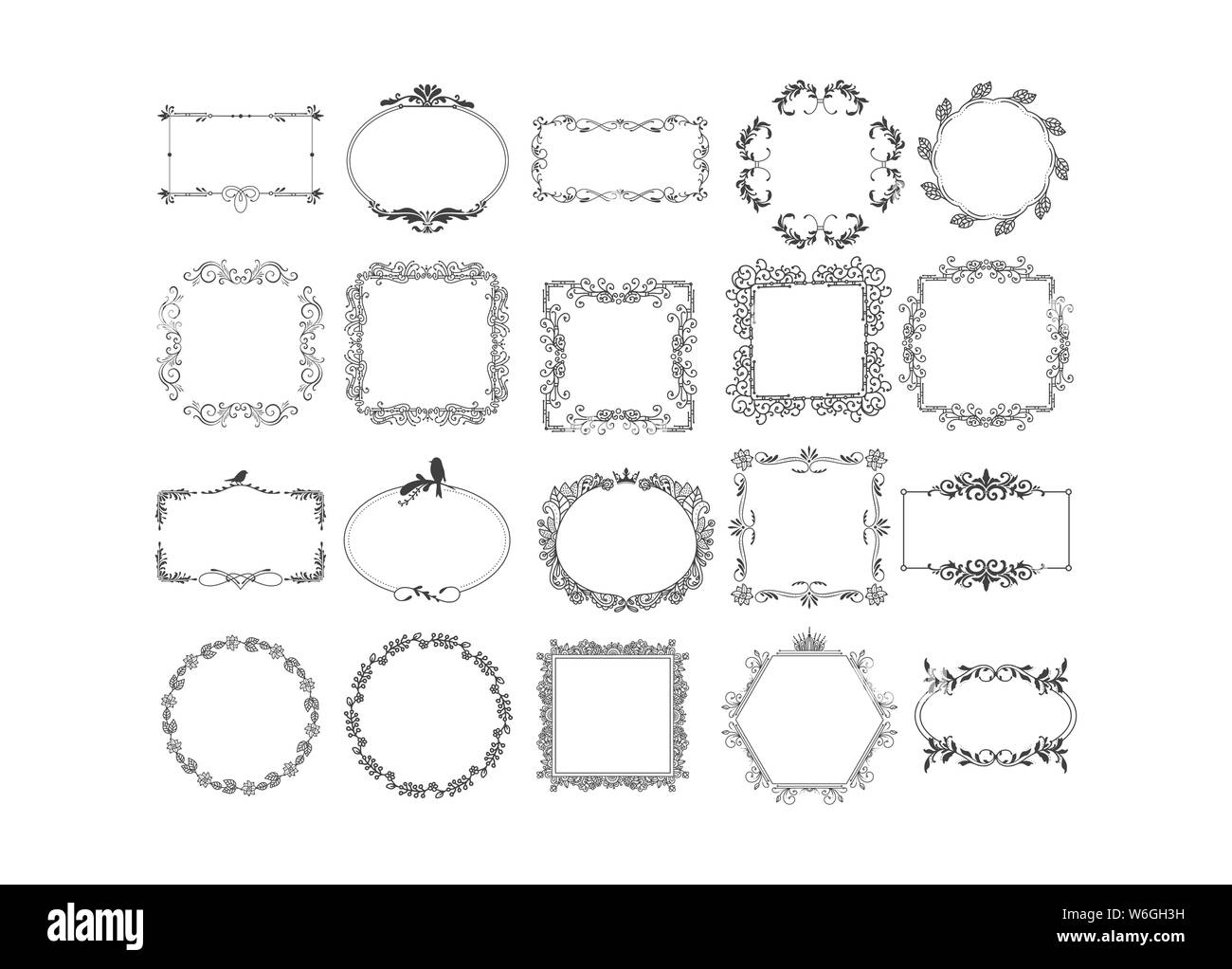 Set of Vector Vintage Decorative Elements for Invitations, Banners ...