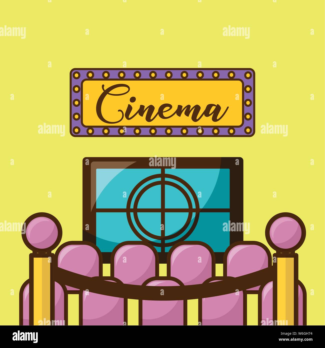 Cinema icon over yellow background design Stock Vector Image & Art - Alamy