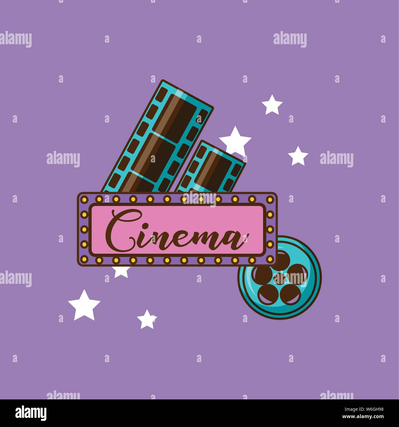 Cinema icon over purple background design Stock Vector Image & Art - Alamy