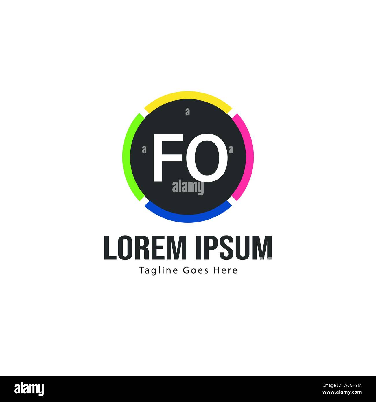 Initial FO logo template with modern frame. Minimalist FO letter logo ...