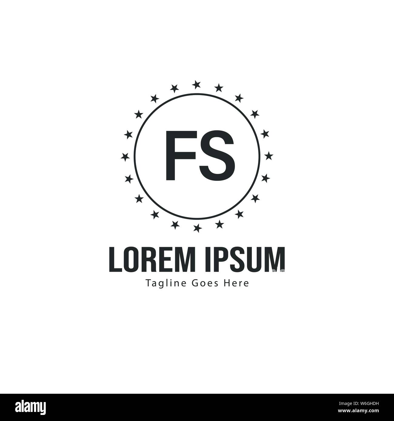 Initial FS logo template with modern frame. Minimalist FS letter logo ...