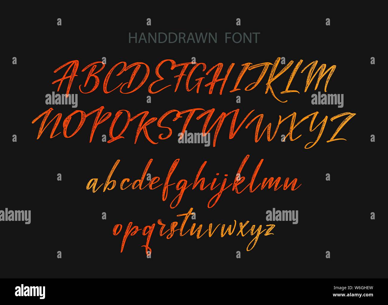 Calligraphic alphabet. Vector handdrawn letters. Typography alphabet ...