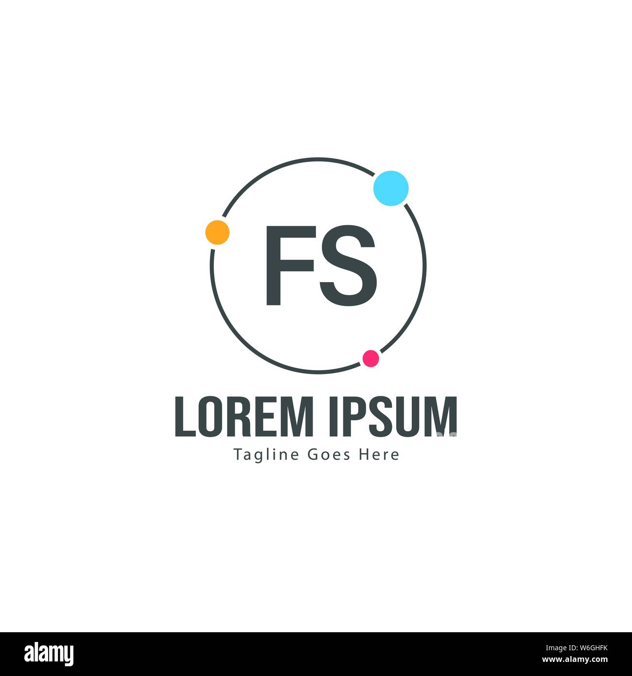 Initial FS logo template with modern frame. Minimalist FS letter logo ...