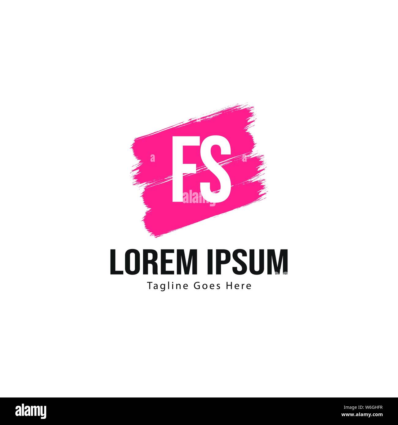 Initial FS logo template with modern frame. Minimalist FS letter logo ...