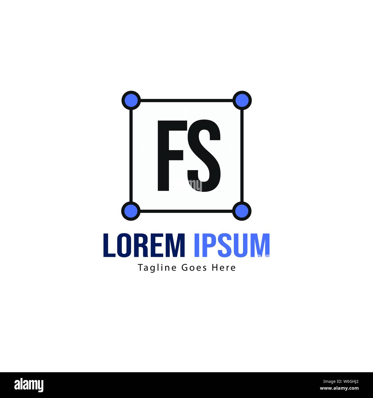 Initial FS logo template with modern frame. Minimalist FS letter logo ...