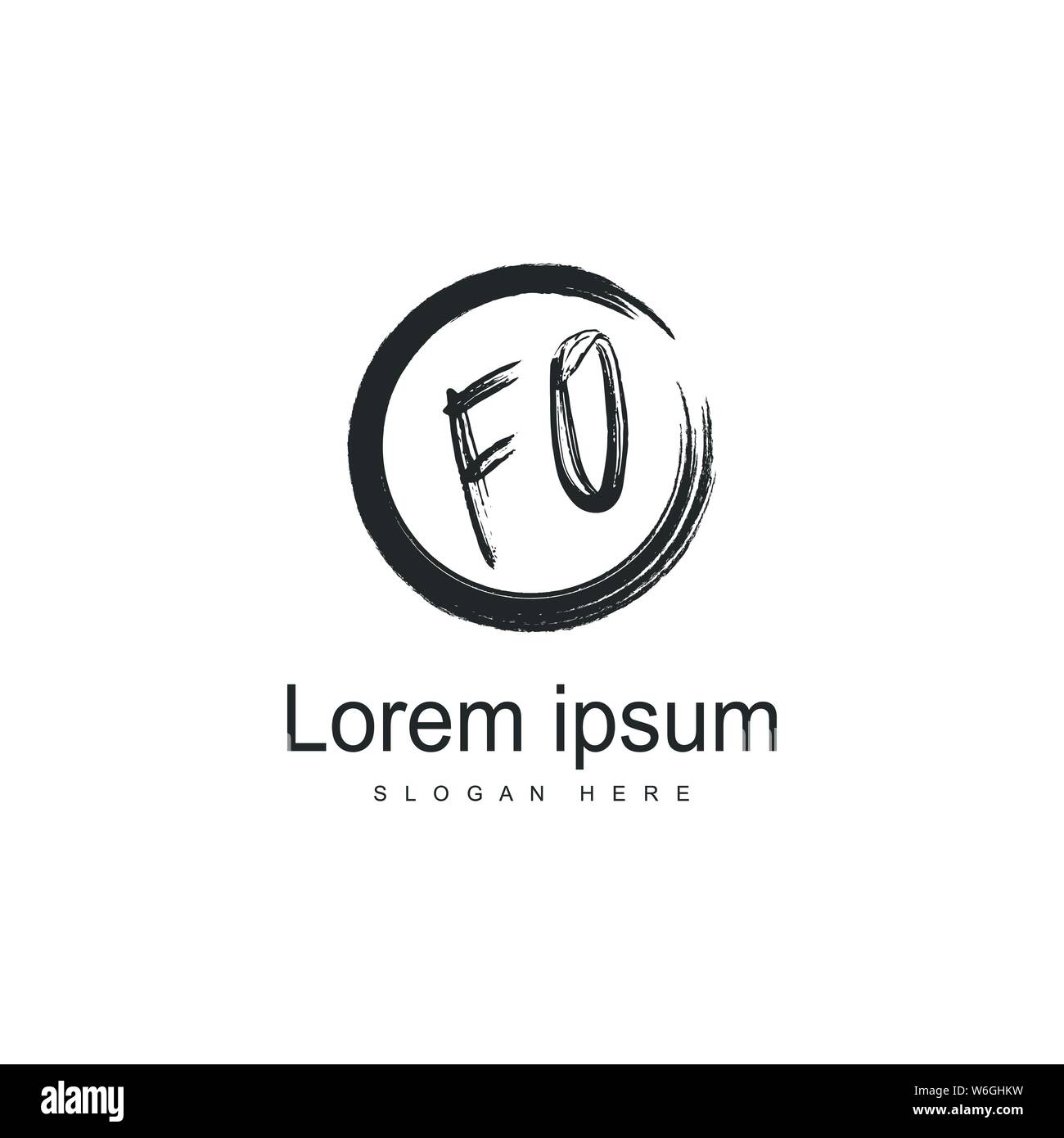 Initial FO logo template with modern frame. Minimalist FO letter logo ...