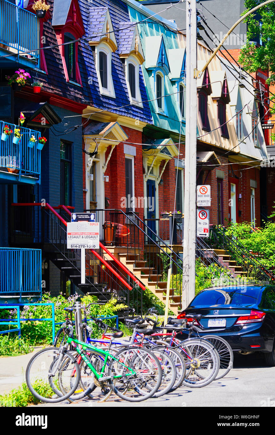 Montreal,Quebec,Canada,August 1,2019.Scene of Montreal's Plateau ...