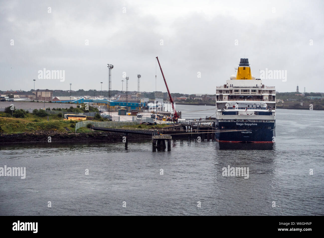 Cruise Liner Saga Sapphire docked in Skagen Port Stock Photo - Alamy