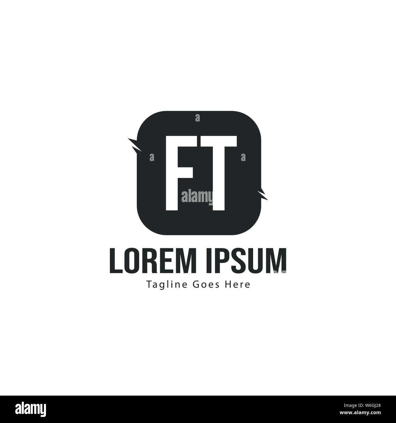 Initial FT logo template with modern frame. Minimalist FT letter logo ...