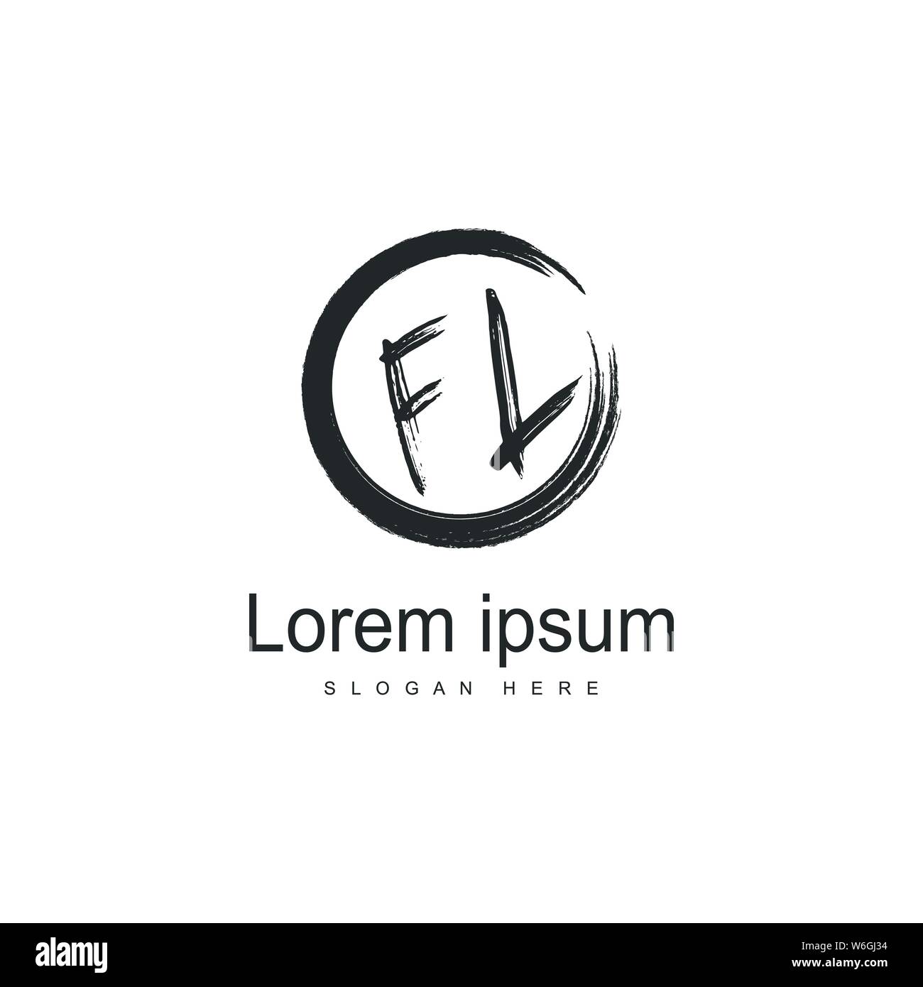 Initial FL logo template with modern frame. Minimalist FL letter logo ...