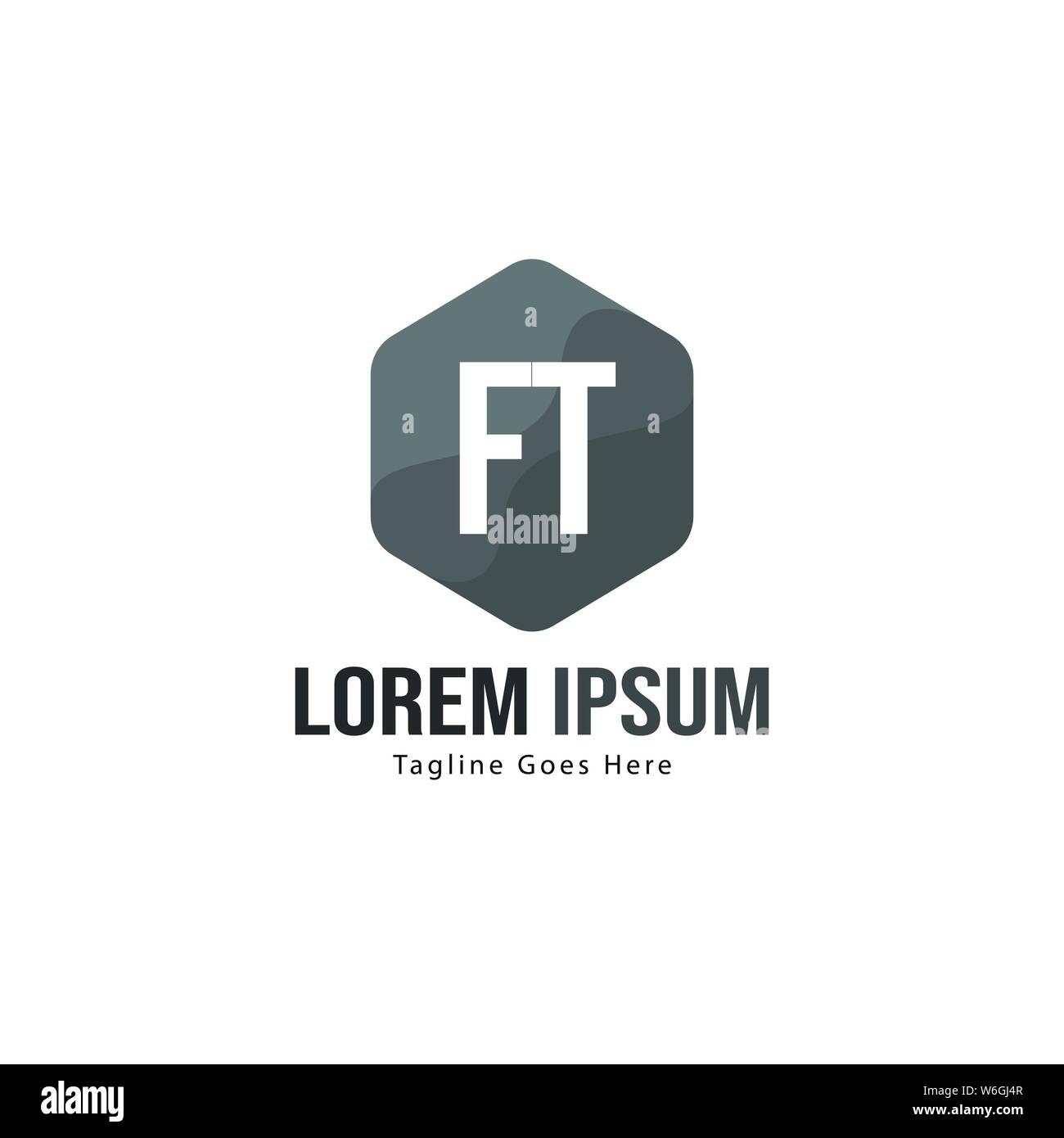 Initial FT logo template with modern frame. Minimalist FT letter logo ...