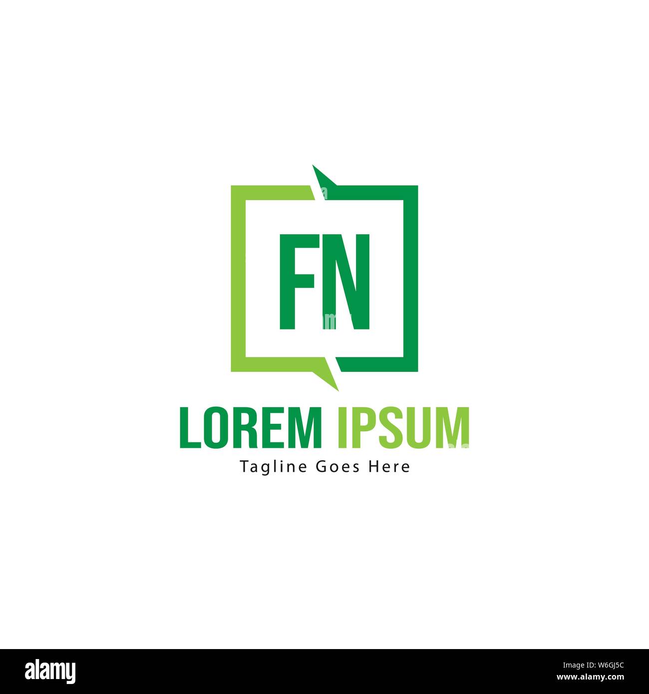 Initial FN logo template with modern frame. Minimalist FN letter logo ...