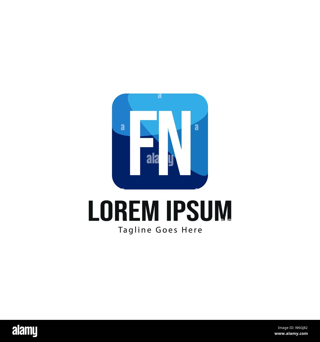 Initial FN logo template with modern frame. Minimalist FN letter logo ...