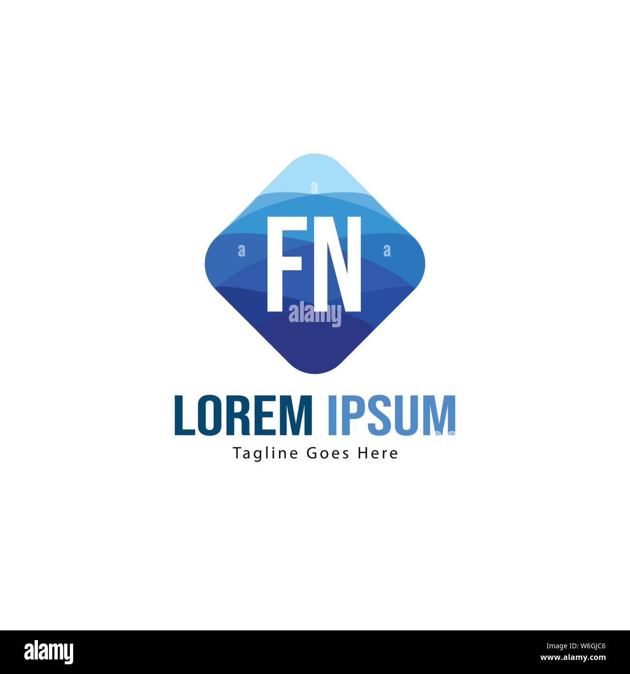 Initial FN logo template with modern frame. Minimalist FN letter logo ...