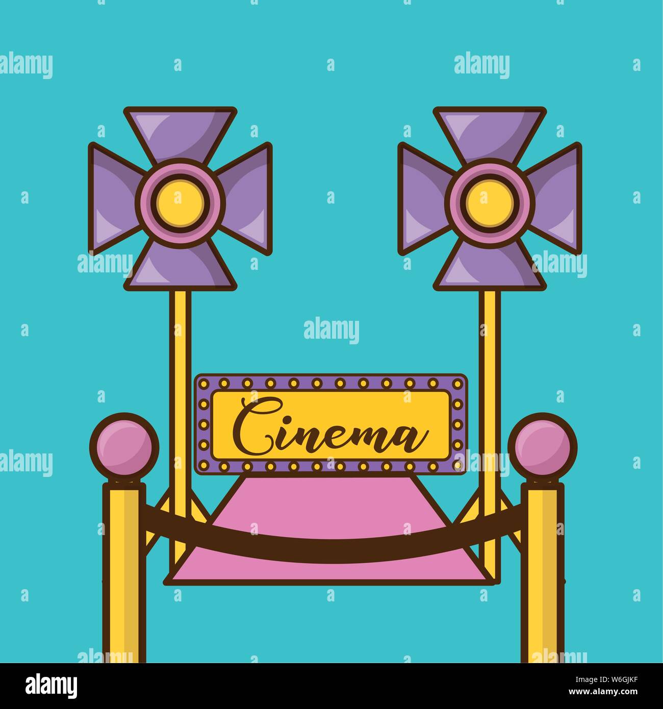 Cinema icon set over blue background design Stock Vector Image & Art ...