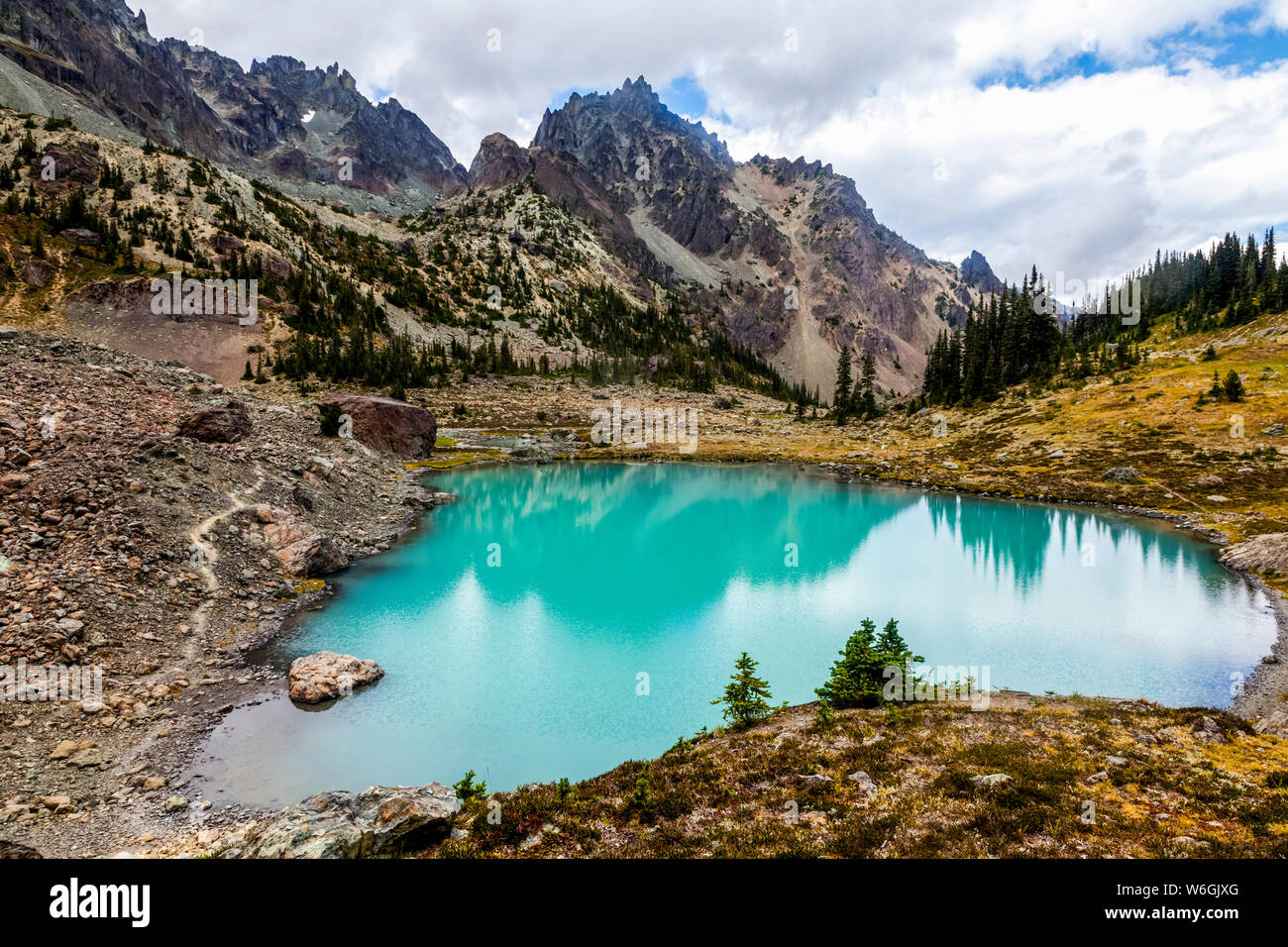 Upper Royal Basin with The Needles and Mt. Clark in the background ...