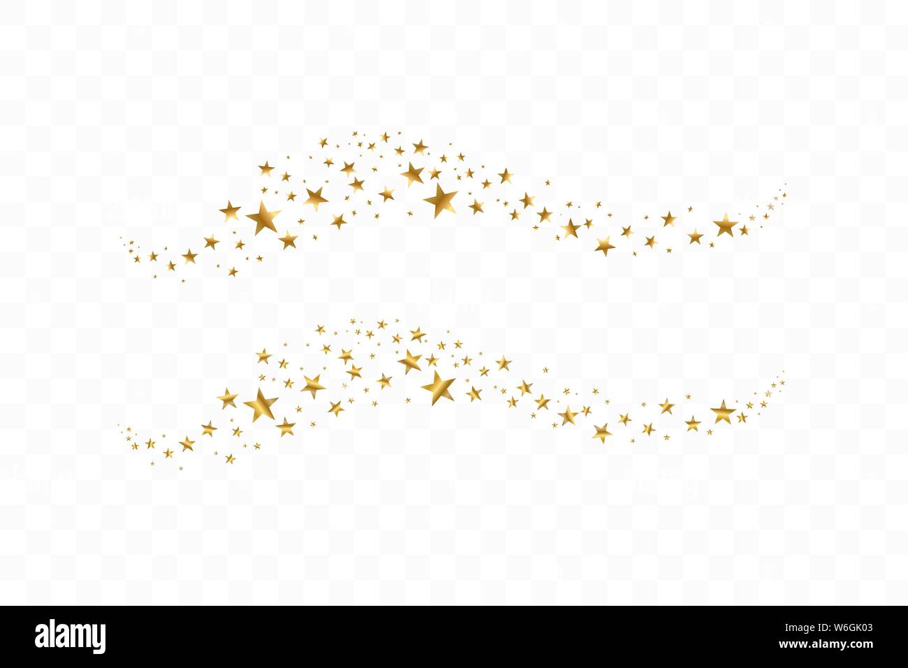 Falling golden stars. Cloud of golden stars isolated on white ...