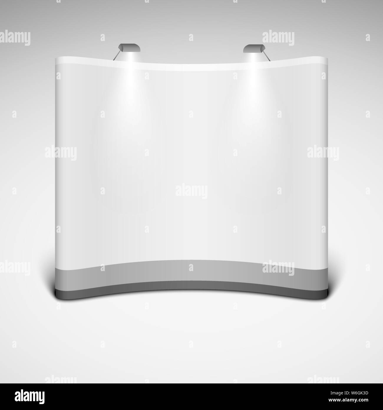 Blank wide trade exhibition stand on a white background. Mock Up ...