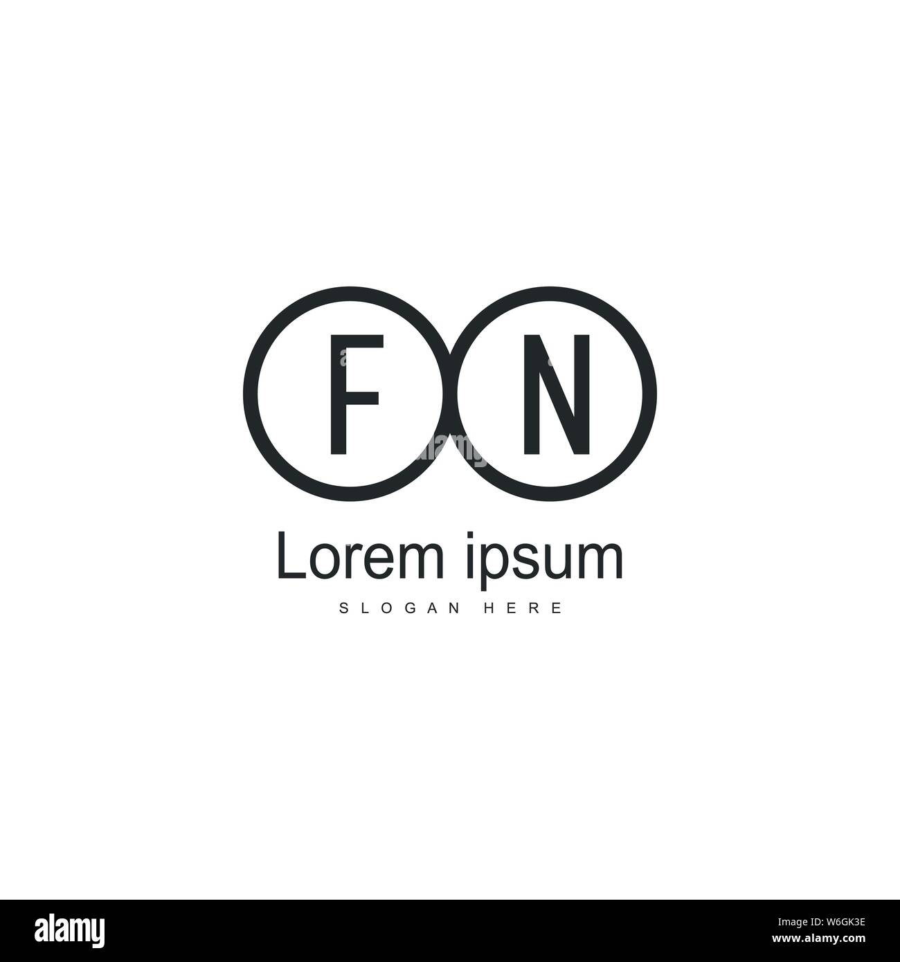 Initial FN logo template with modern frame. Minimalist FN letter logo ...