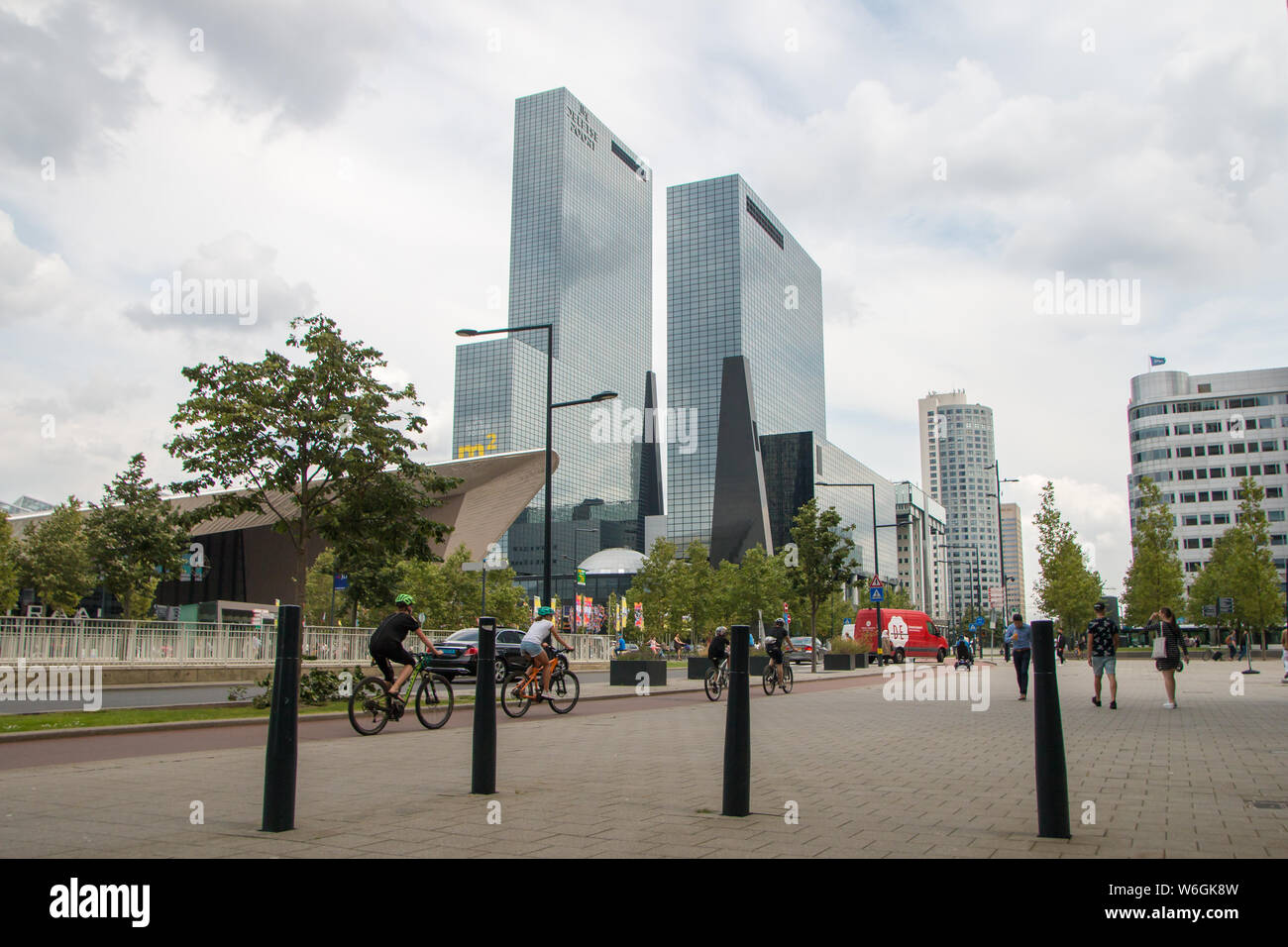 Rotterdam, the Netherlands - July 19 2019: modern architecture of ...