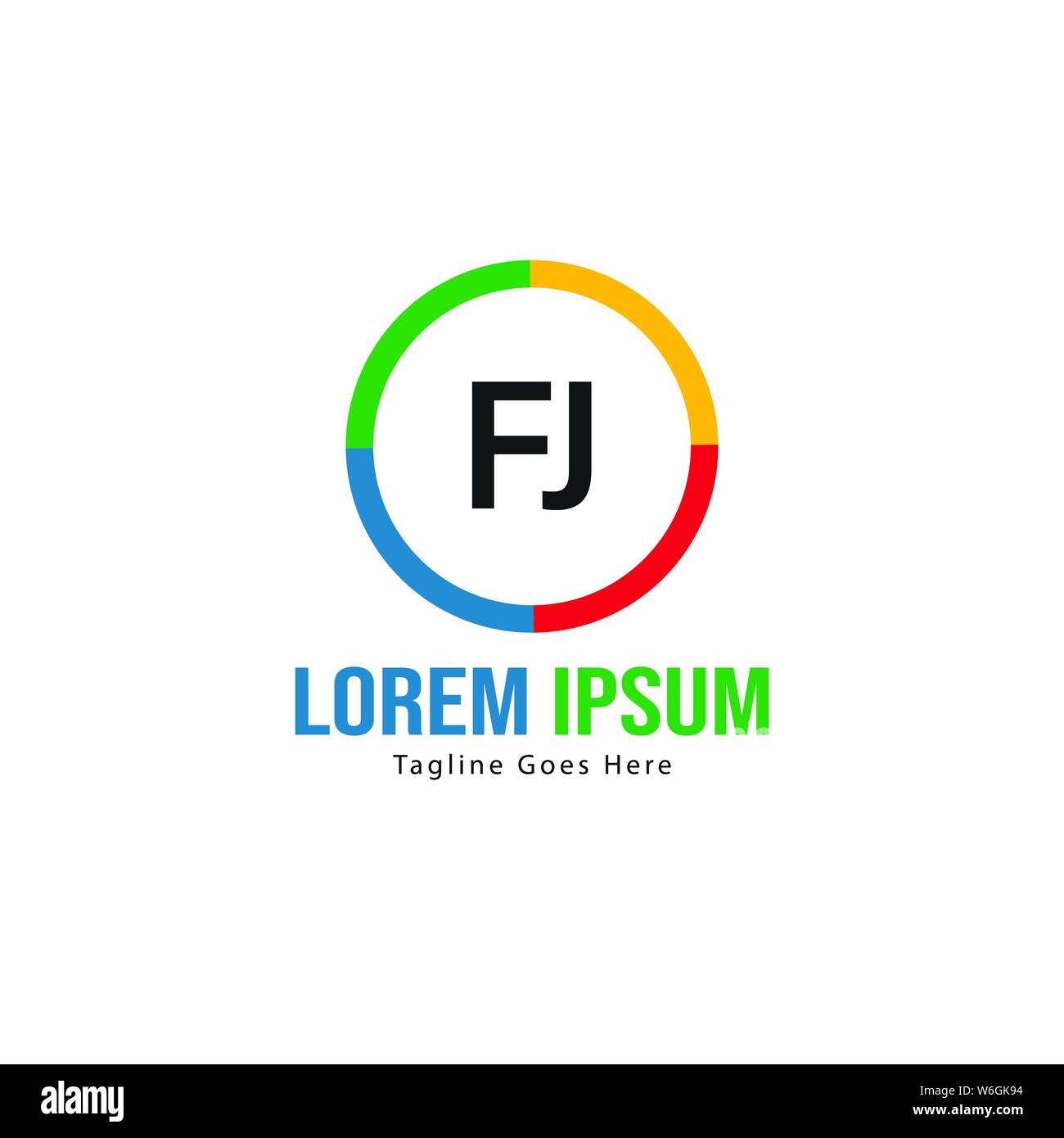 Initial FJ logo template with modern frame. Minimalist FJ letter logo ...