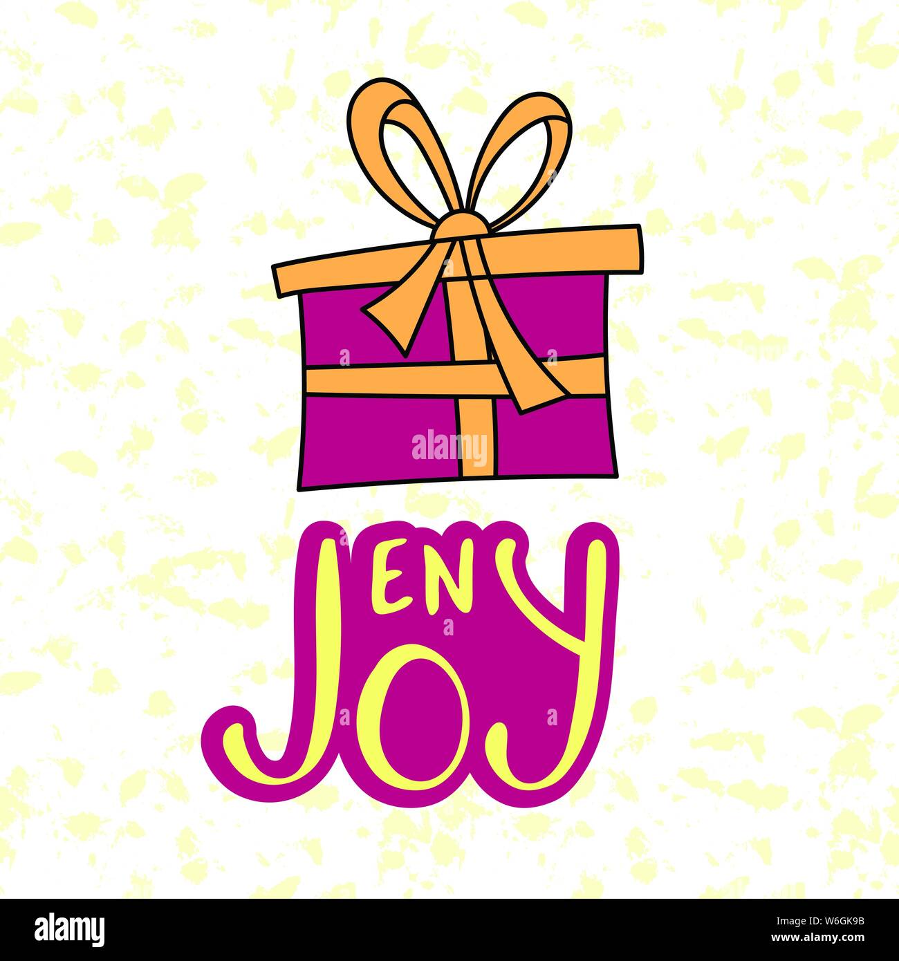 Enjoy. Brush lettering typography. Handwriting text design with gift ...