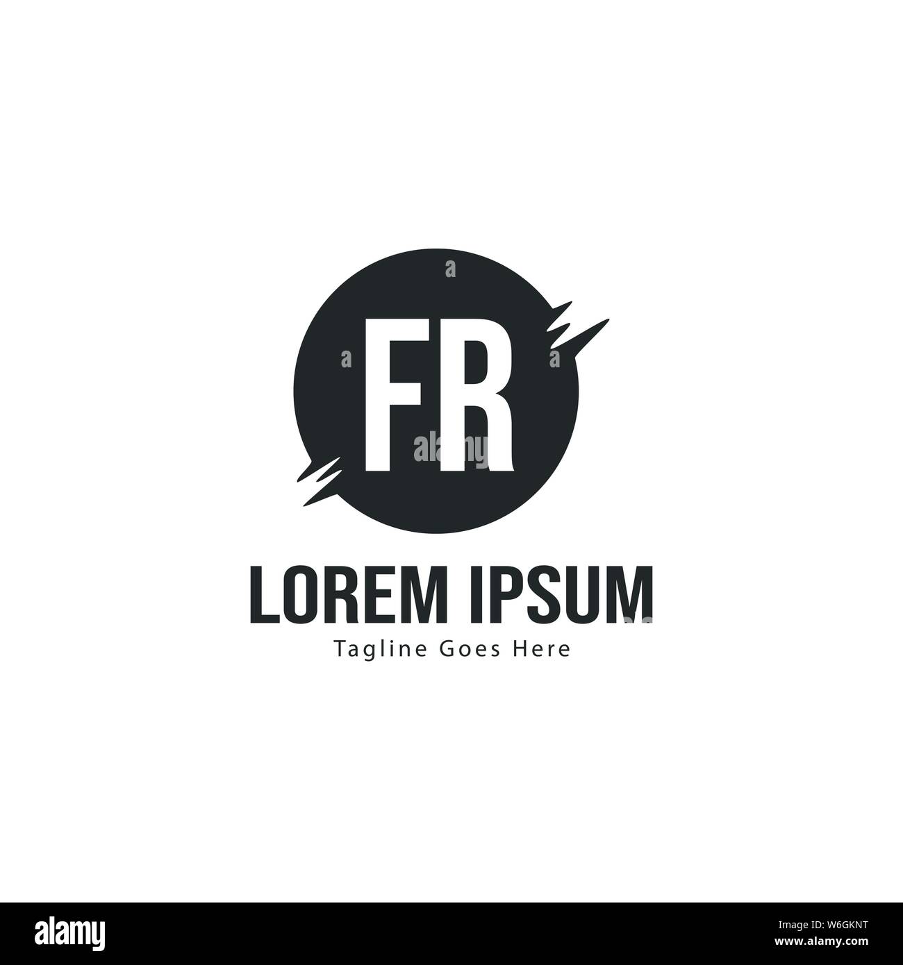 Initial FR logo template with modern frame. Minimalist FR letter logo ...