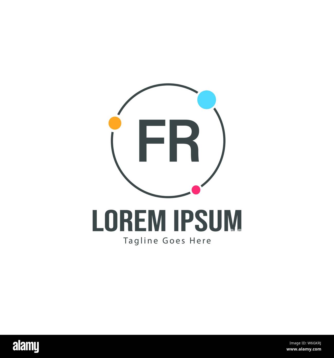 Initial FR logo template with modern frame. Minimalist FR letter logo ...