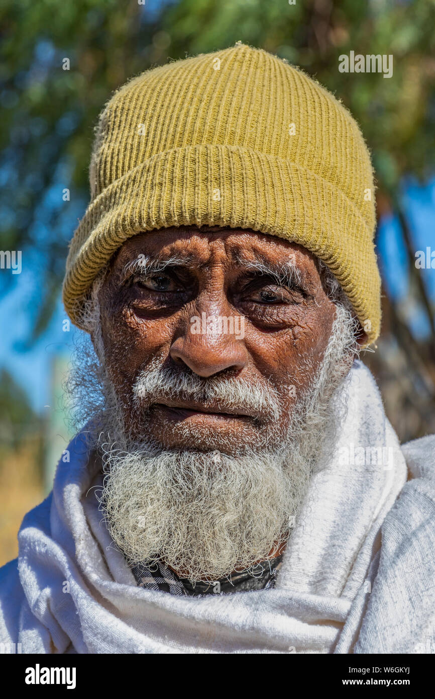Portrait of a senior Ethiopian man; Axum, Tigray Region, Ethiopia Stock ...