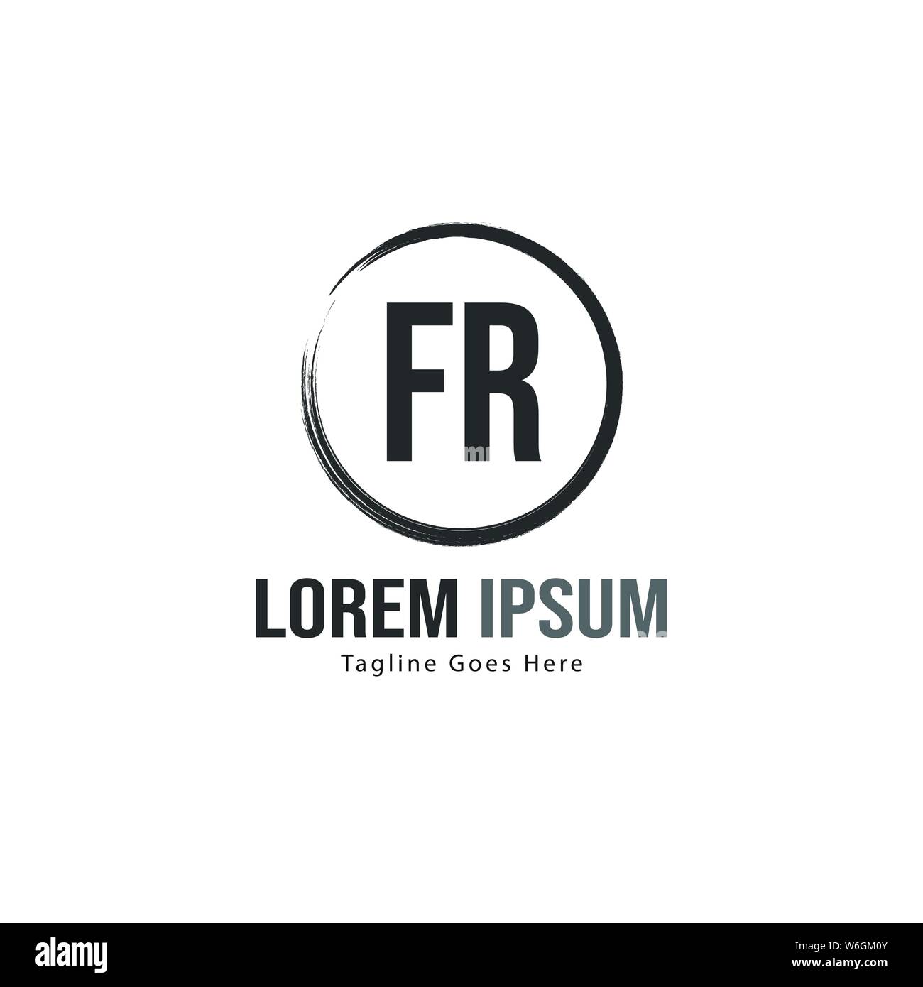 Initial FR logo template with modern frame. Minimalist FR letter logo ...