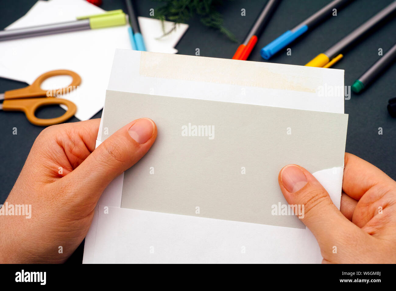 Hands blue red pen hi-res stock photography and images - Alamy